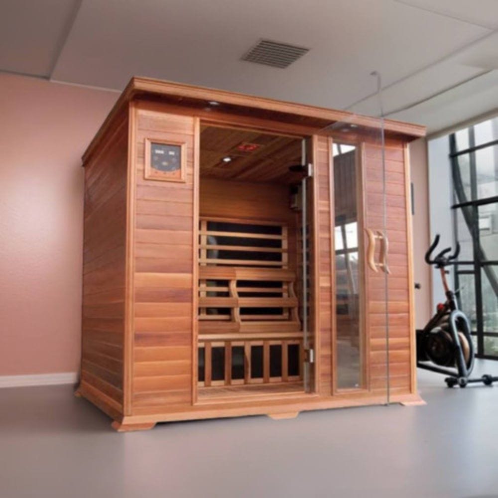 Sunray Savannah 3-Person Indoor Infrared Cedar Sauna — Modern Sauna Spa